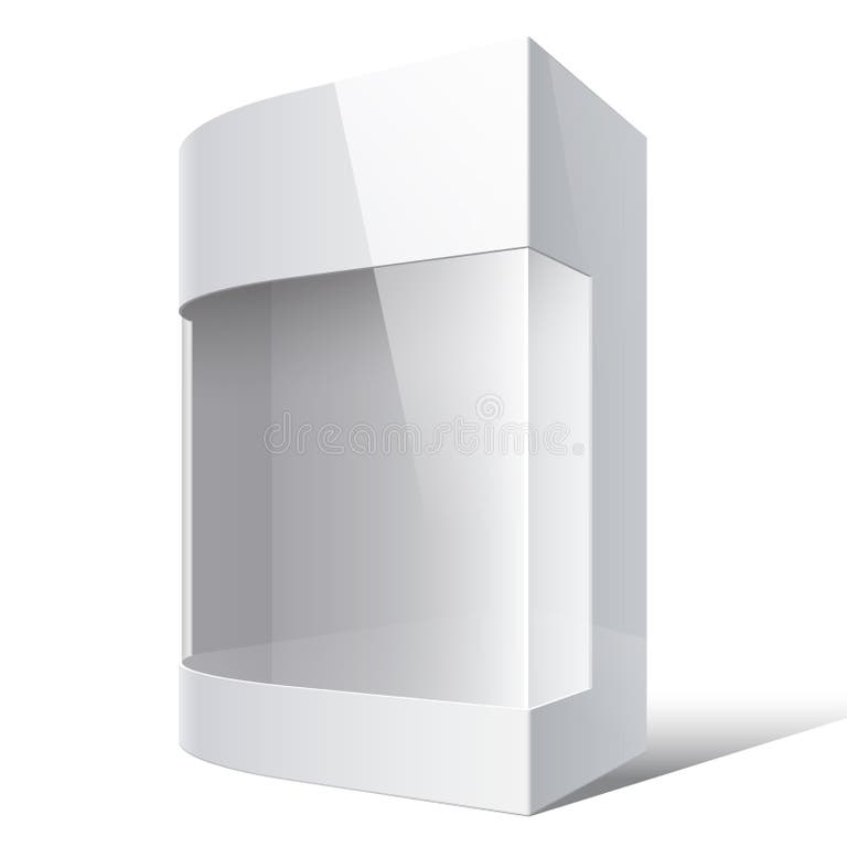 Realistic White Package Box with Rounded Corner Stock Vector ...