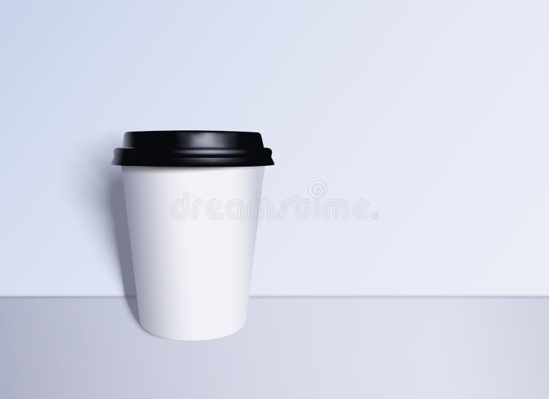 Realistic White Paper Coffee Cup with Falling Shadow Standing Next To ...