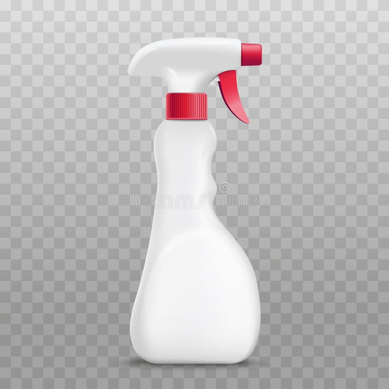 Spray Bottle With Transparent Cap, Cardboard Box Mockup Isolated On ...