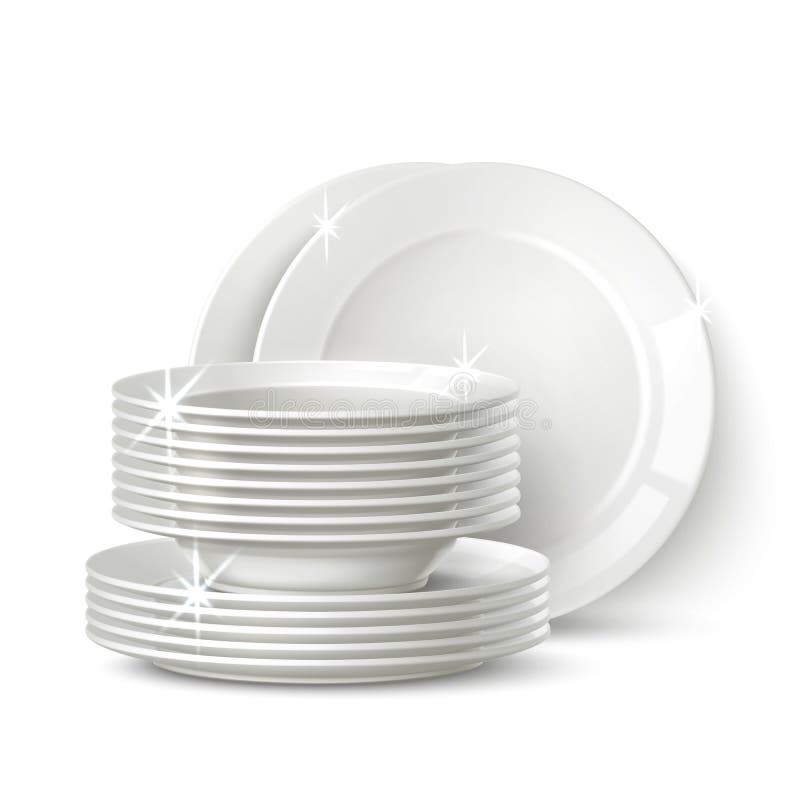 Stack of Clean Plates Line Icon. Pile of Plates Vector Illustration ...