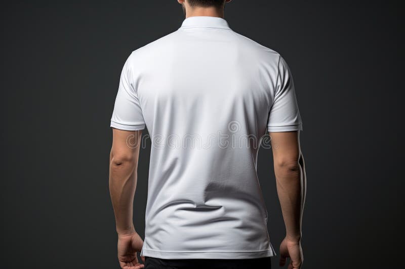 Realistic White Polo Shirts Mockup Front and Back View Design Template ... Realistic White Polo Shirts Mockup Front and Back View Design Template ...