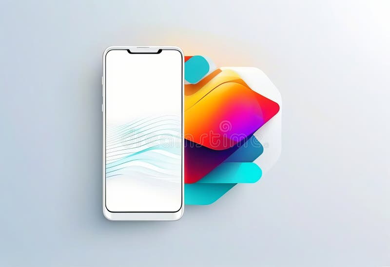Realistic White Smartphone Mockup with Futuristic Technology Concept ...