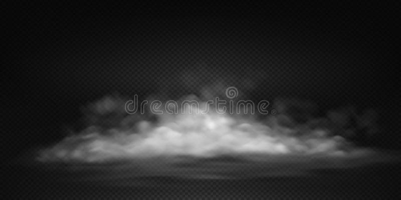 Realistic White Smoke or Fog on Transparent Background Stock Vector ...