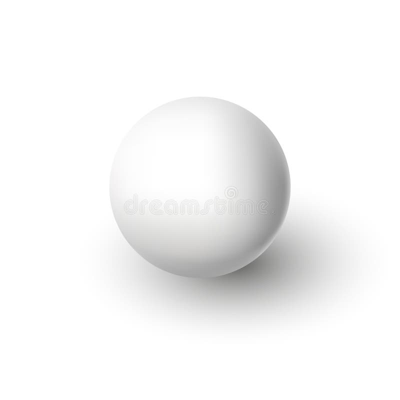 Realistic White Sphere Isolated on White Background. Plastic White Ball ...