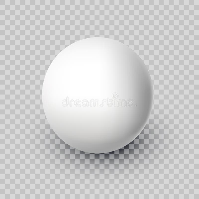 Realistic White Sphere Isolated on Transparent Background. Plastic ...