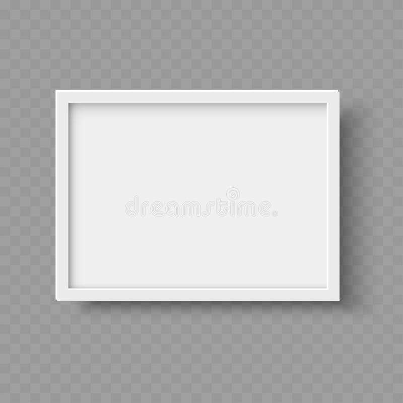 Realistic White Square Empty Picture Frame on Transparent Background ...