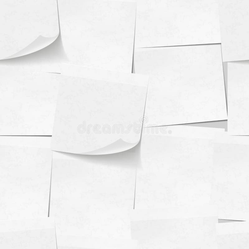 White Sticky Notes in Pile Isolated on White Background Stock Vector ...