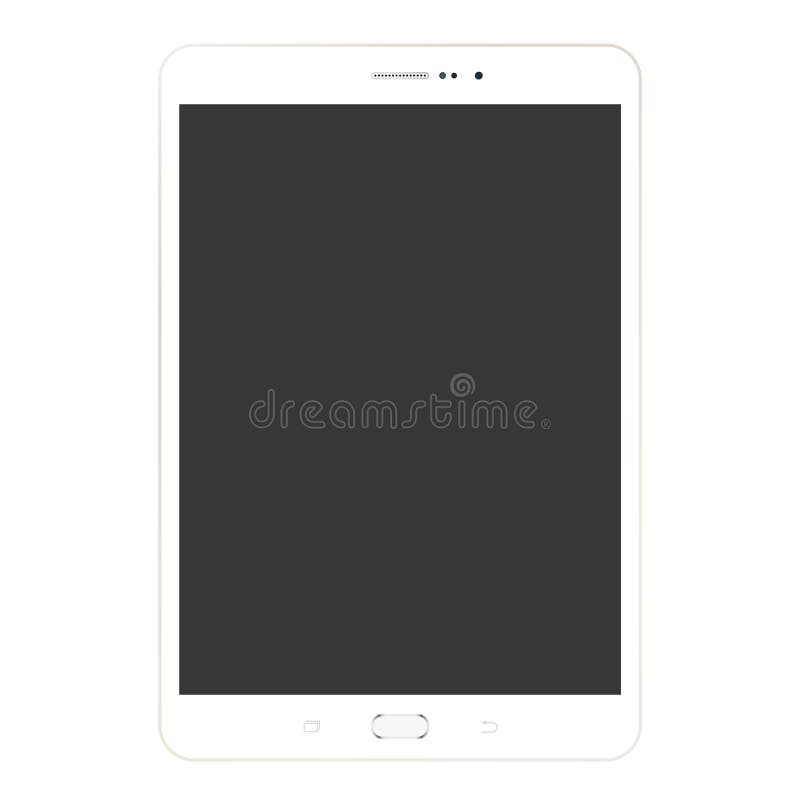 Realistic White Tablet with Grey Screen Vector Eps10. Tablet Computer ...