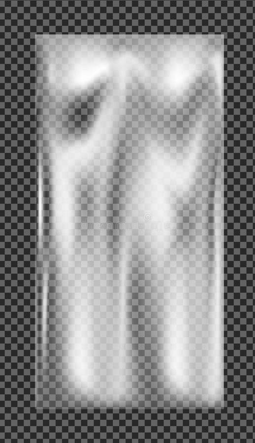 Realistic White Transparent Plastic Wrapper Stock Vector - Illustration ...