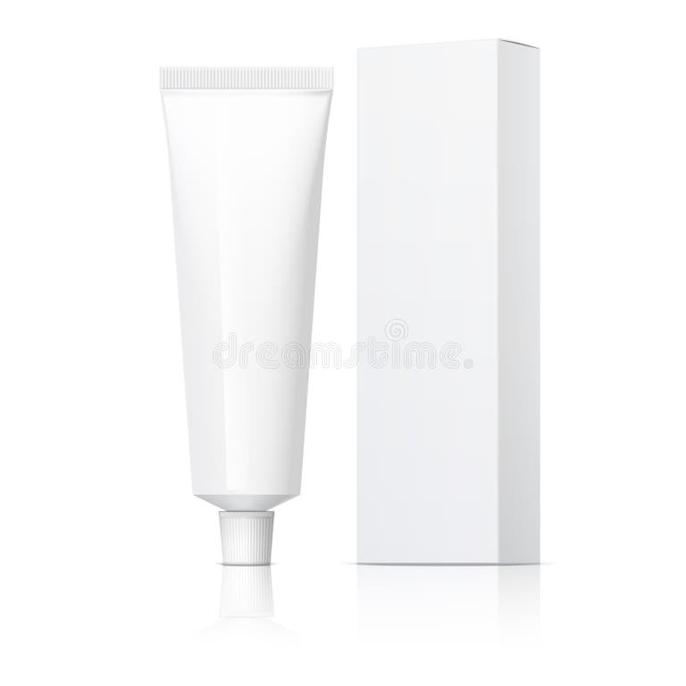 Realistic White Tube and Packaging. Stock Vector - Illustration of ...