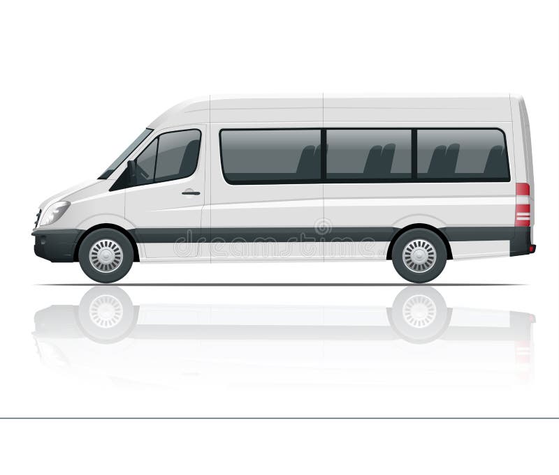 Mini Van Top View Vector Illustration. Mini Bus Illustration. Stock ...