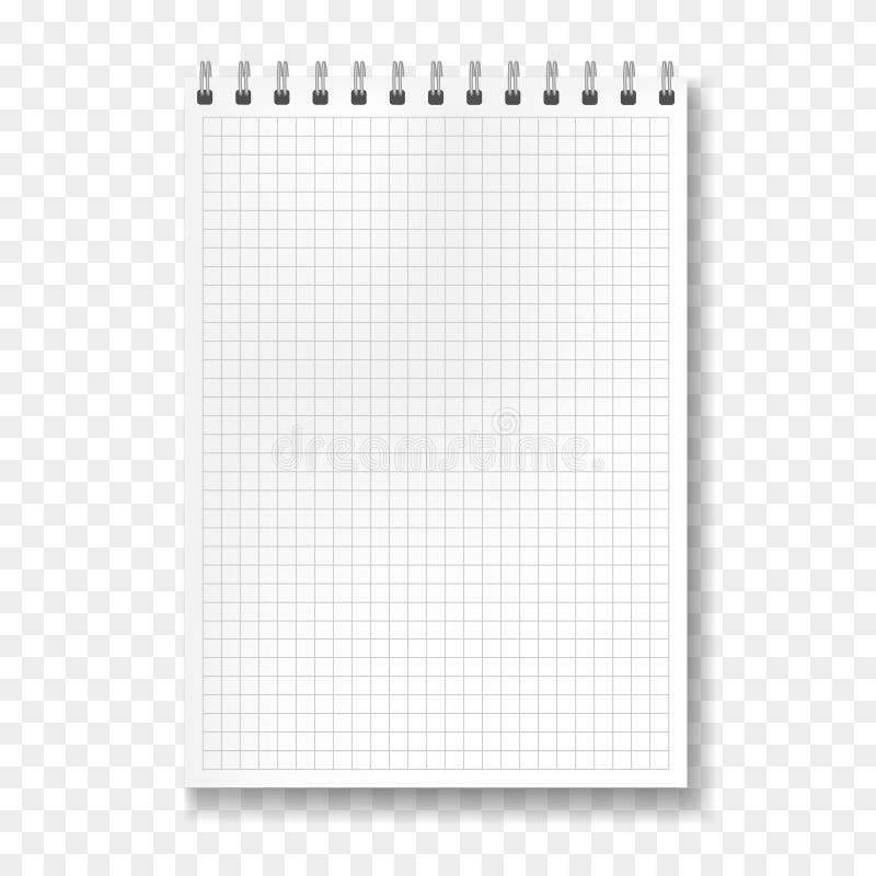 Realistic Vector Math Ruled Notebook Mockup Stock Vector - Illustration ...