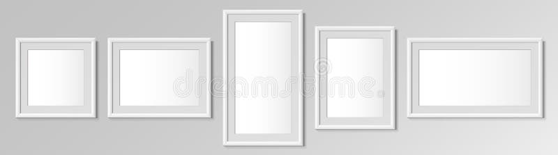 Realistic White Vertical, Horizontal and Square Frames. Stock Vector ...