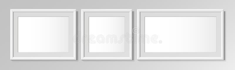 Realistic White Vertical, Horizontal and Square Frames. Stock Vector ...