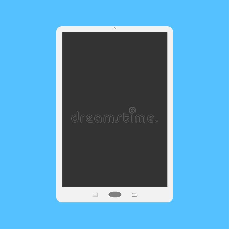 Realistic White Horizontal Vector Tablet Stock Vector - Illustration of ...