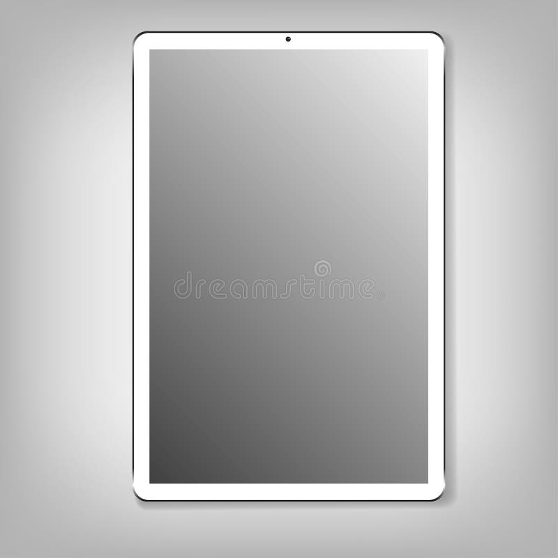 Realistic White Horizontal Vector Tablet Stock Vector - Illustration of ...