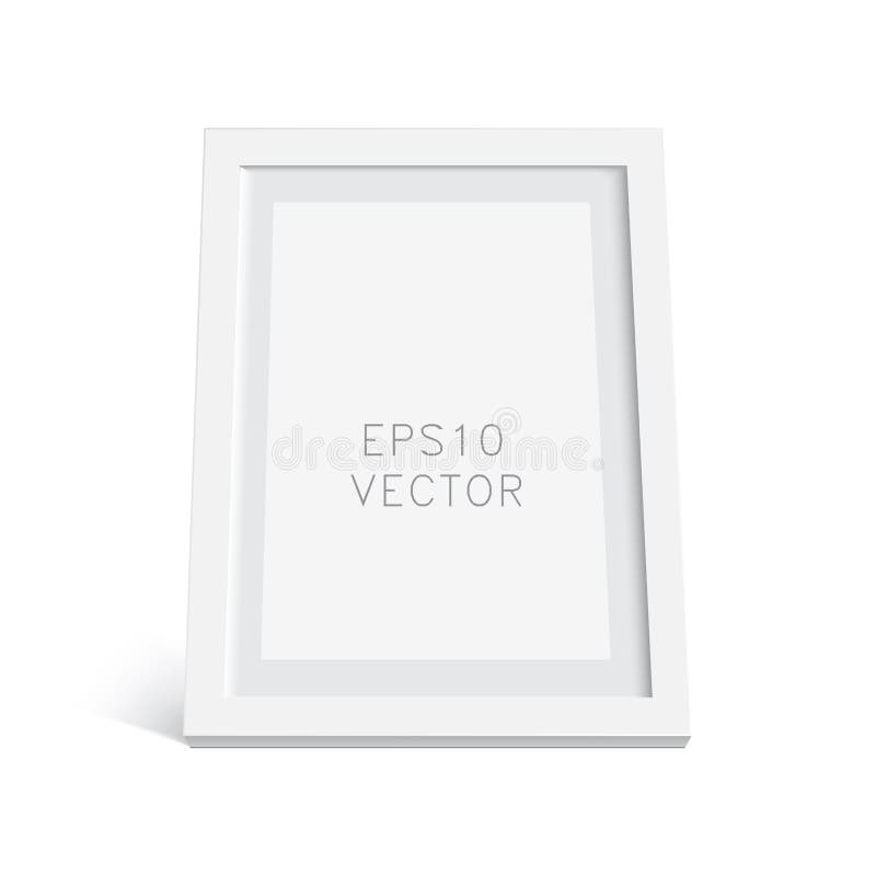 Realistic White Wooden Photo Frame with Soft Shadow. White Square Photo ...
