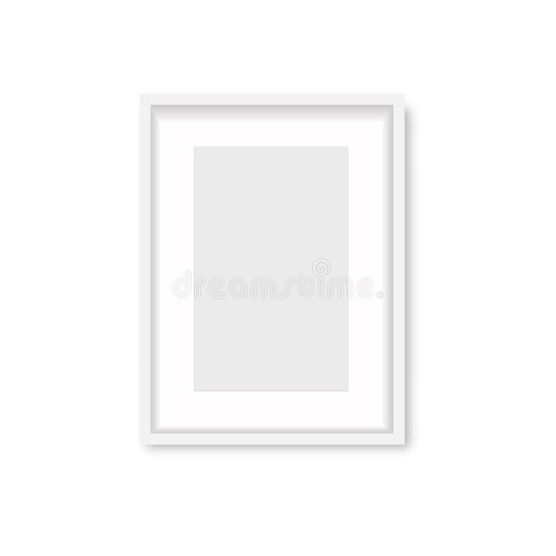 Realistic White Wooden Photo Frame with Soft Shadow. Vector Stock ...