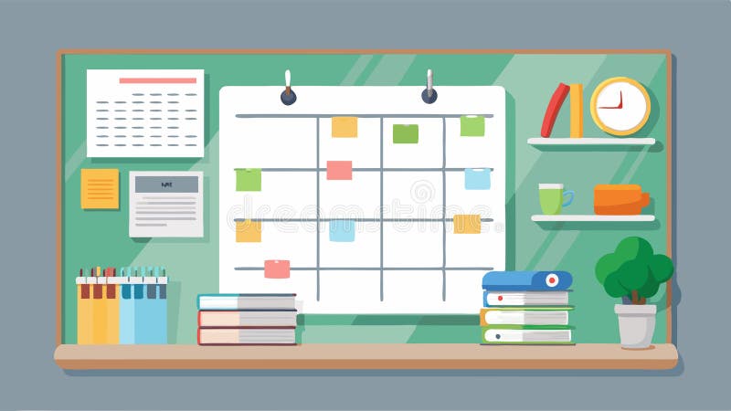 Realistic Whiteboard for Memo Notes and Planner Isolated in Vector ...
