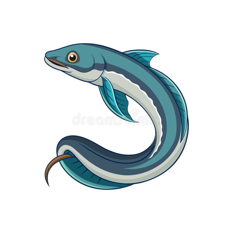 Realistic Whitecap Eel Illustration Highlighting Bright Features Stock ...