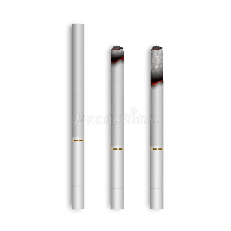 Realistic Cigarette Set stock vector. Illustration of emblem - 224358778