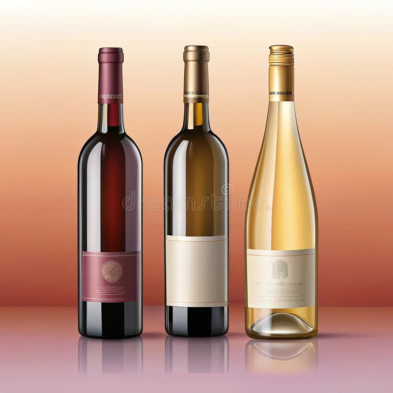 Realistic Wine Bottles on Gradient Background Stock Illustration ...