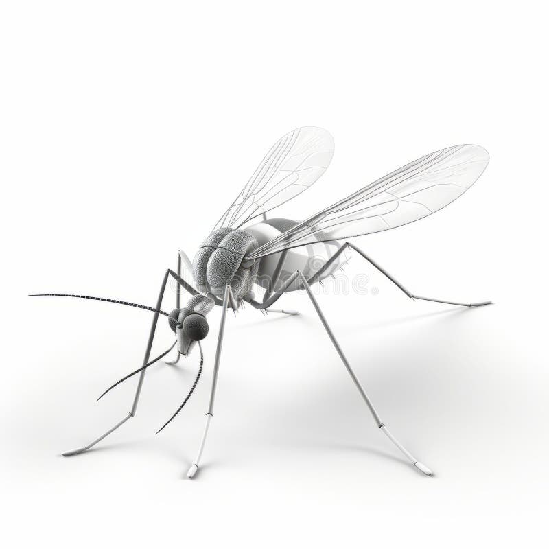 Realistic Wingless Mosquito 3d Illustration on White Isolated ...