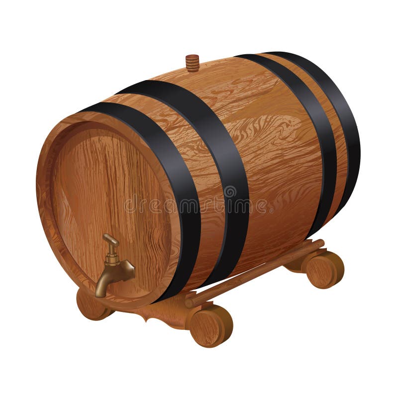 Hand Drawn Wooden Wine Cask Drink Oak Barrel Sketch Vintage Vector