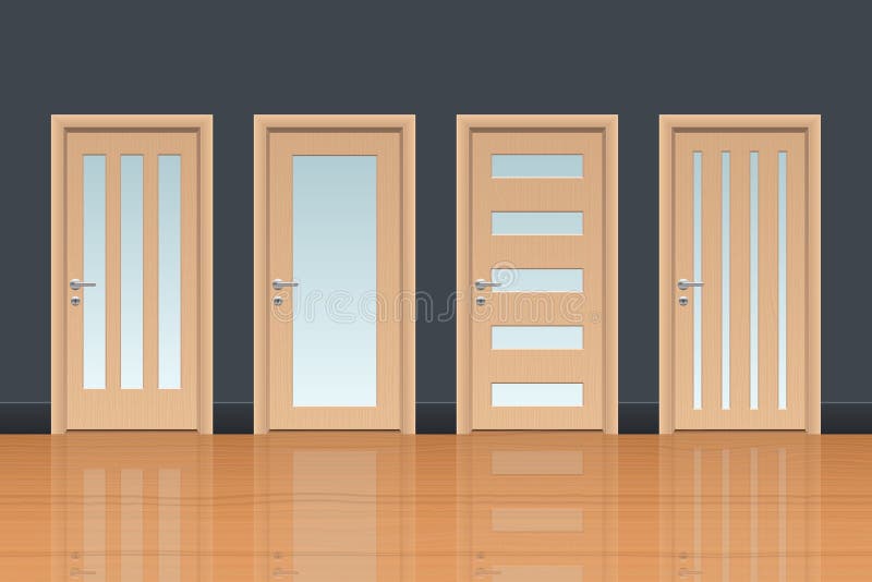 Realistic Wooden Door Vector Design Illustration Stock Vector ...