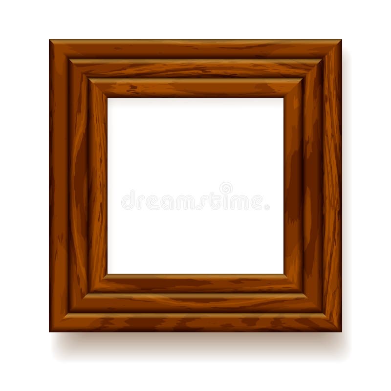 Realistic wooden frame. stock vector. Illustration of carved - 68610487
