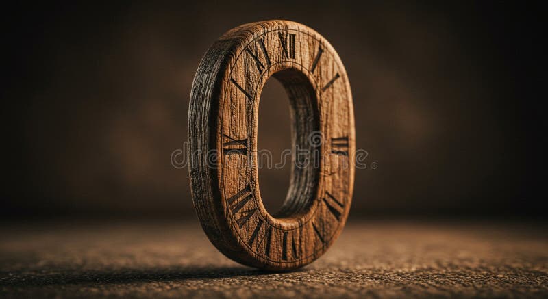 Realistic Wooden Grain Number Zero 3D Render on Dark Background Stock ...