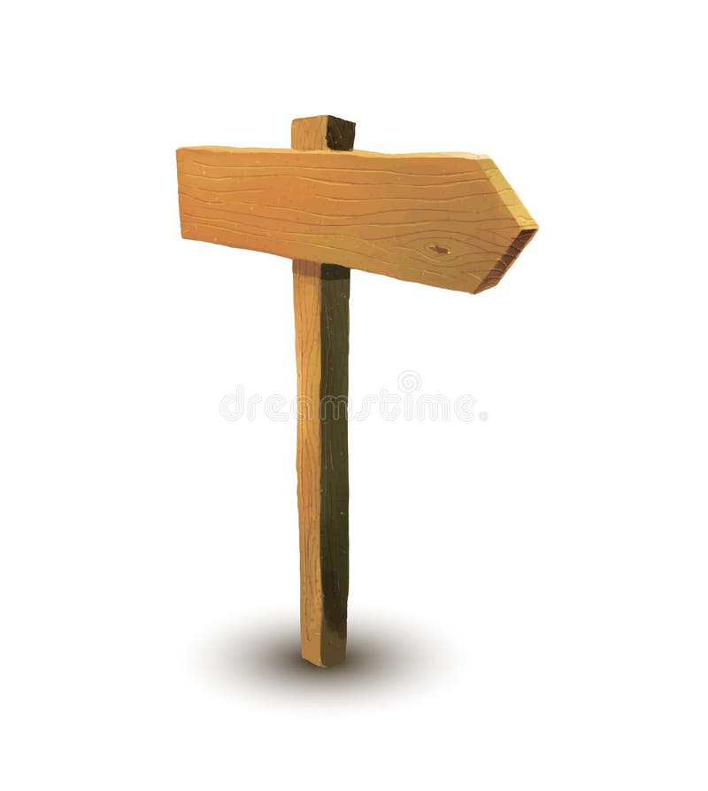 Realistic Wooden Pointer Direction with Shadow Stock Vector ...