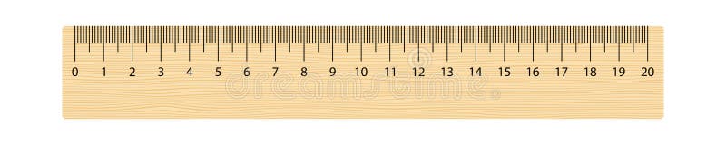Realistic Wooden Ruler 20 Centimeters. Math Tool Stock Vector ...