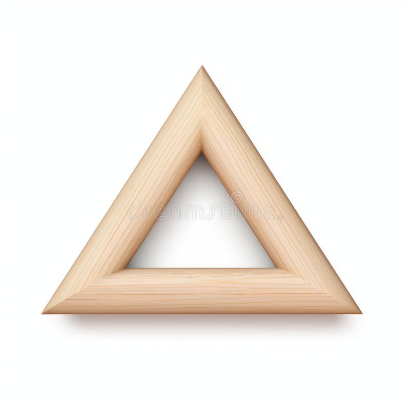Realistic Wooden Triangle on White Background - Precise and Sharp ...