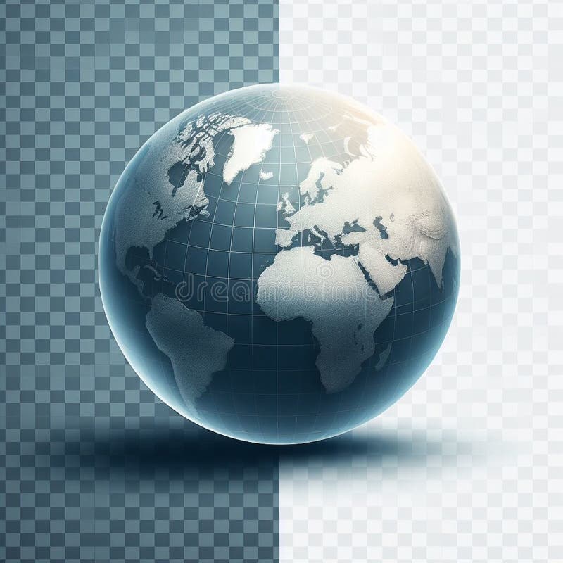 Transparent Earth. Realistic World Map in Globe Shape with Transparent ... Transparent Earth. Realistic World Map in Globe Shape with Transparent ...