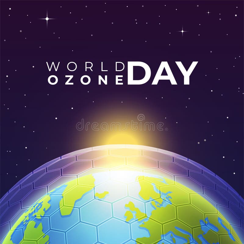 Realistic World Ozone Day with Ozone Layer Stock Vector - Illustration ...