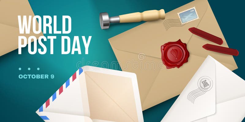 Realistic World Post Day Composition Stock Vector - Illustration of ...