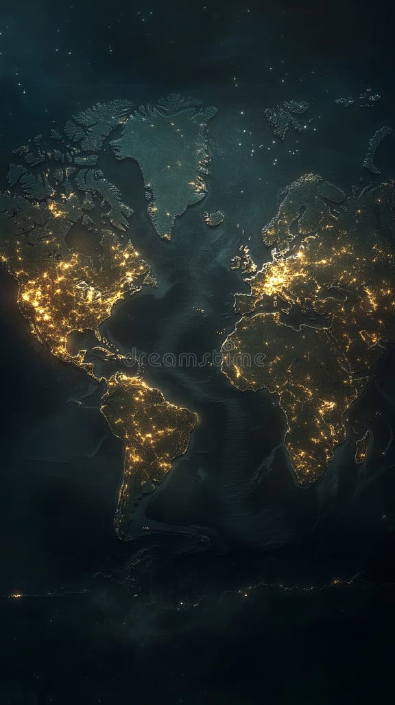 Realistic World Visualization with Connected Lighting Effect Stock ...