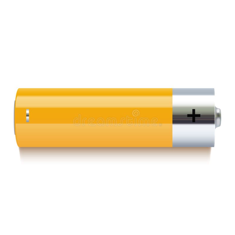 Realistic Yellow Battery Icon Stock Vector - Illustration of charge ...