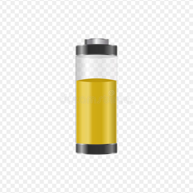 Realistic Yellow Battery Indicator Stock Vector - Illustration of ...
