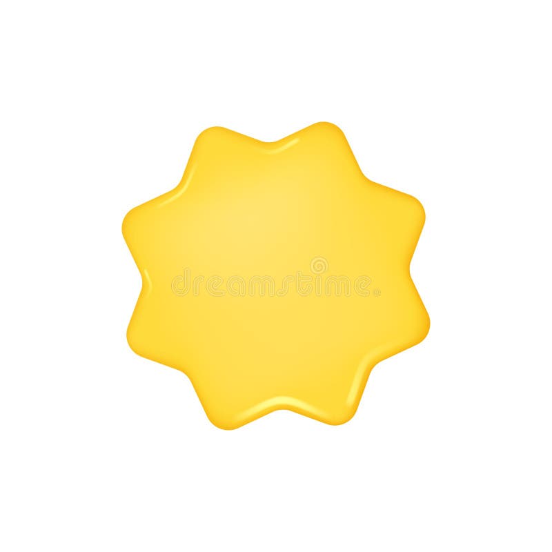 Realistic Yellow Eight Pointed Star. Vector Stock Vector - Illustration ...