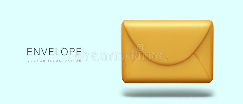 Realistic Yellow Envelope. Vector Illustration with Shadow Stock Vector ...