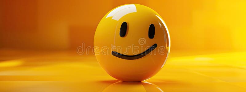 Realistic Yellow Glossy 3d Emotion Happy Face. Emoticon Collection ...