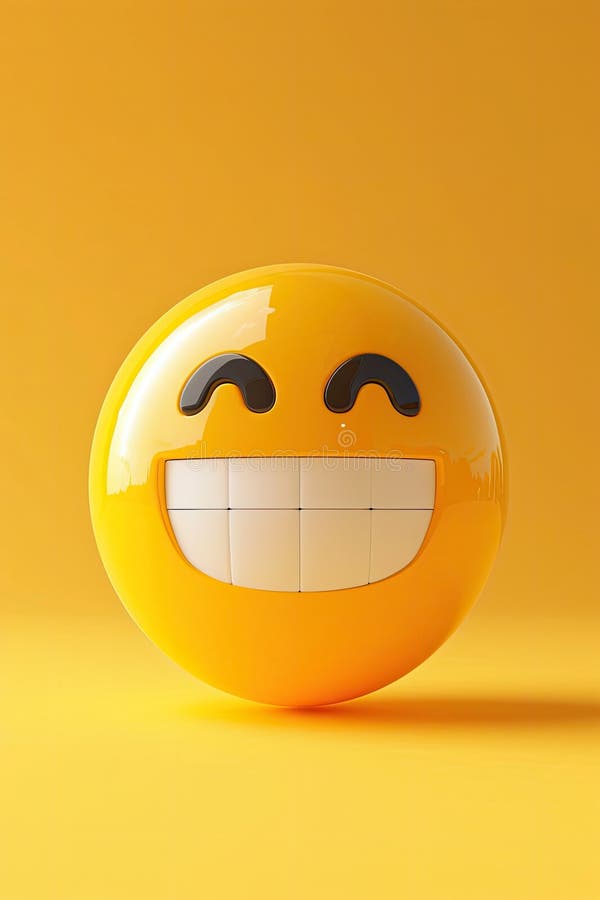 Realistic Yellow Glossy 3d Emotion Happy Face. Emoticon Collection Stock Illustration ...