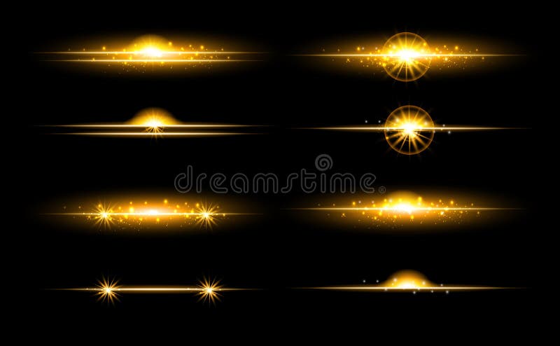 Realistic Yellow Light Effect Collection Lens Flare Elements Vector ...