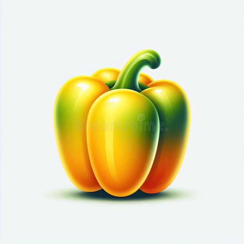 Realistic Yellow Pepper Drawing Stock Illustration - Illustration of ...