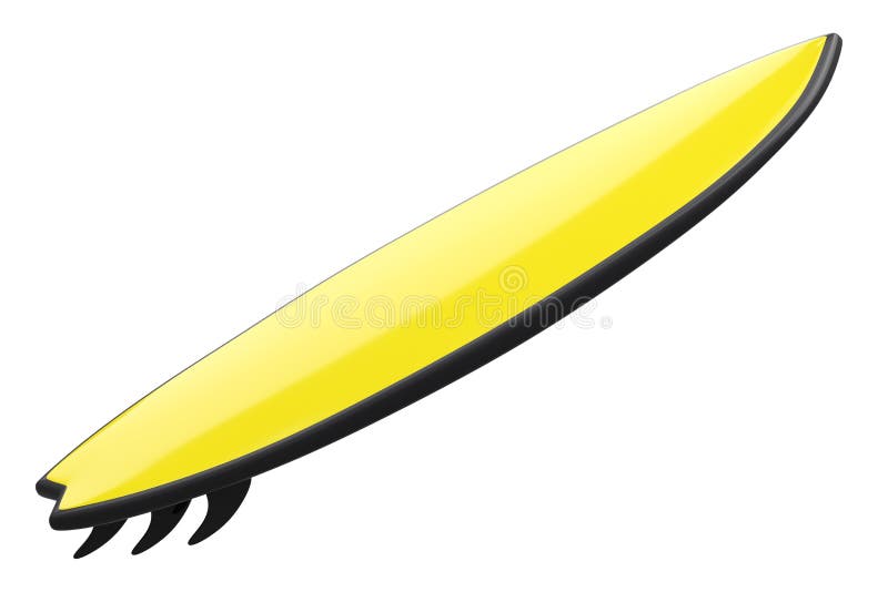 Realistic Yellow Surfboard for Summer Surfing Isolated on White ...