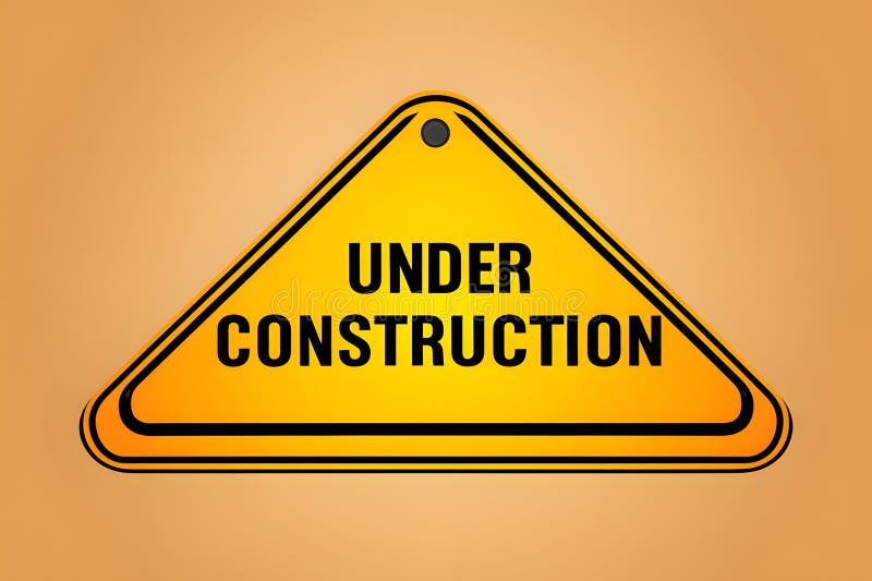 Realistic Yellow Under Construction Sign Designed in Versatile Vector ...