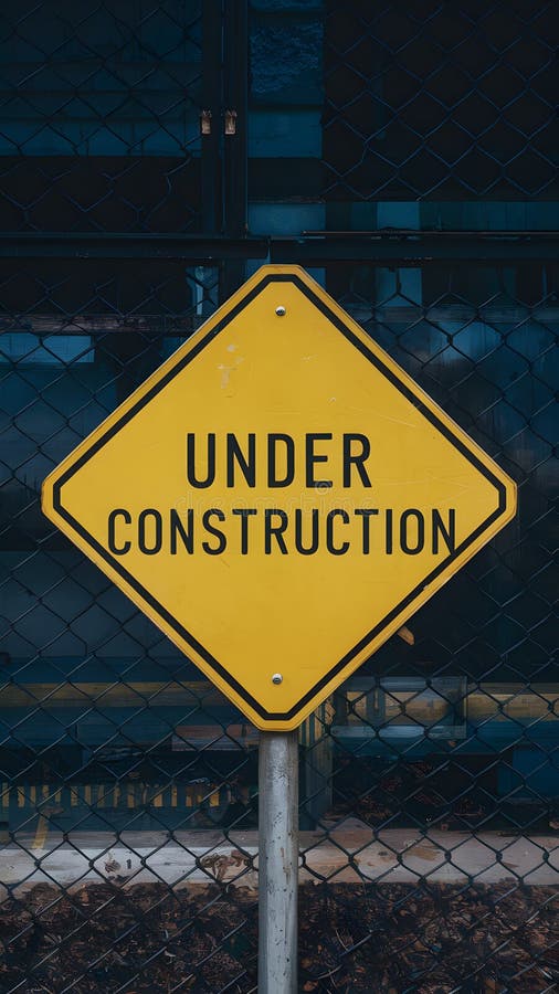 Realistic Yellow Under Construction Sign Designed in Versatile Vector ...