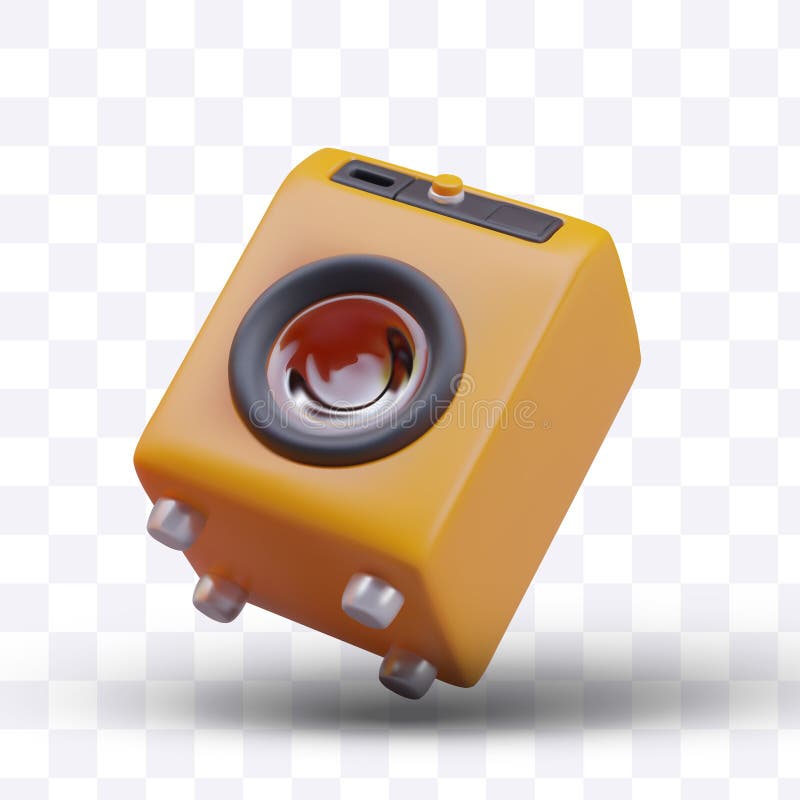 Realistic Yellow Washing Machine with Control Panel. Electrical Home ...